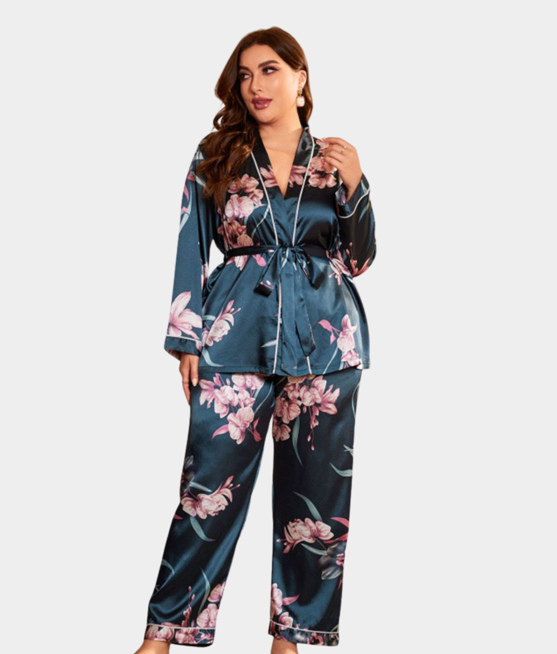 Plus Size Satin Nightwear Set – Mizbasklingerie